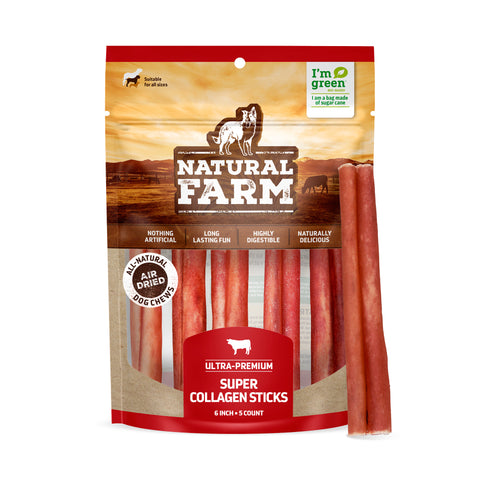 Super Collagen Sticks - 6 Inch - Natural Farm