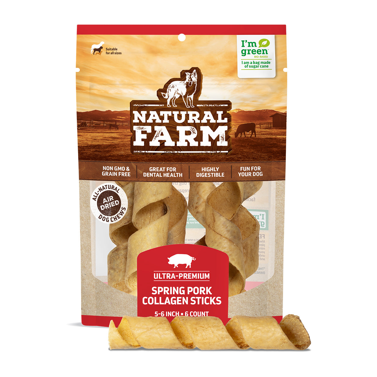 Pork Collagen Springs - 5-6 Inch - Natural Farm